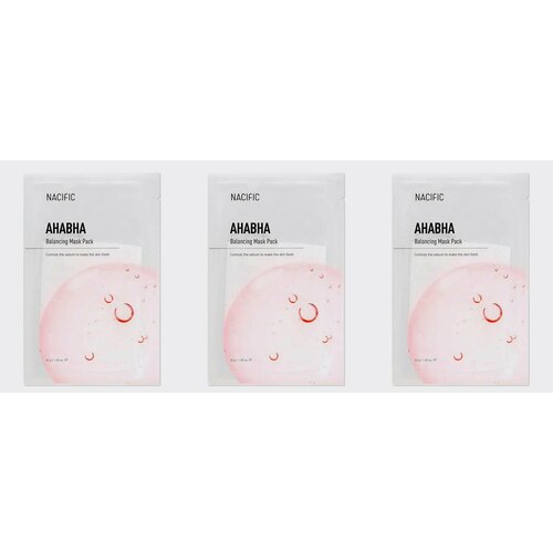 NACIFIC Маска для лица на тканевой основе AHA BHA Balancing Mask Pack 30 г, 3 шт