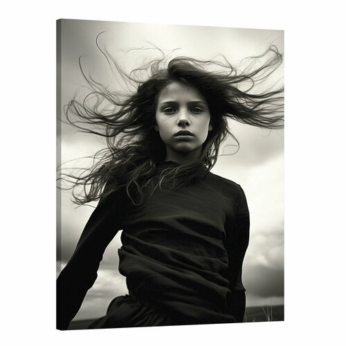 Интерьерная картина 50х70 "Девушка с ветром в волосах"