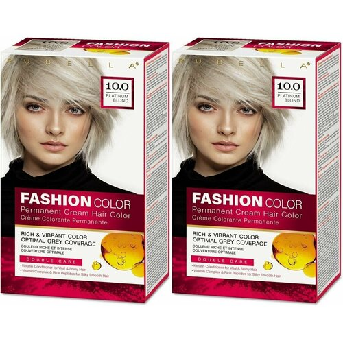 Rubella Стойкая крем-краска для волос Fashion Color, 10.0 Платиновый блонд, 50 мл, 2 шт /