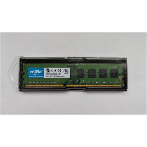 Оперативная память CRUCIAL DDR3 8 ГБ 1333 MHz DIMM PC3-10600U 1x8 ГБ (CT102464BF133B. C16FPD) для компьютера