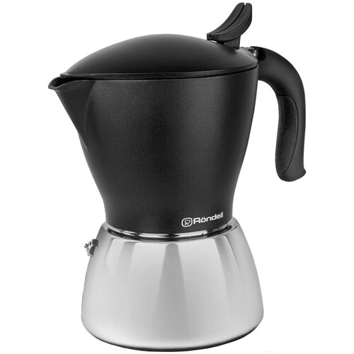 Гейзерная кофеварка Rondell Melange RDS-1304 (450 мл), 410 мл, серый/черный