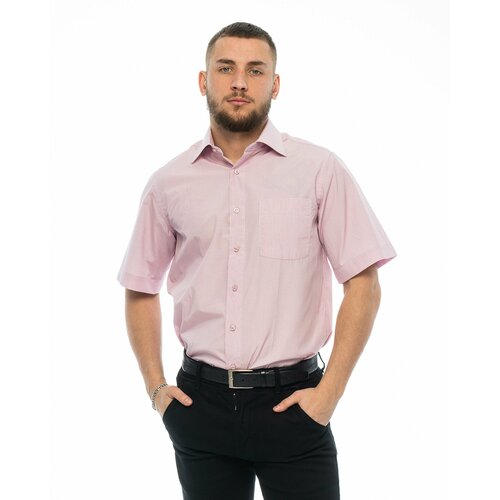 Рубашка Maestro, размер 52RU/L/178-186/42 ворот, розовый