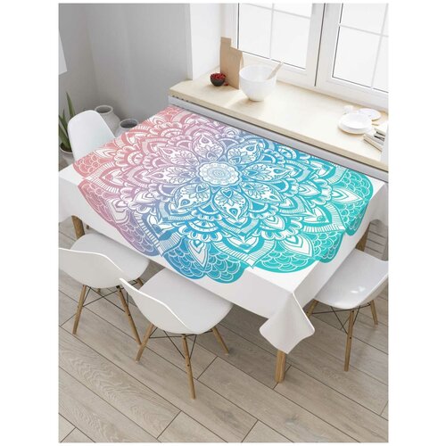 Скатерть прямоугольная JoyArty на кухонный стол "Большие цветочные лепестки" из оксфорда, 180x145 см