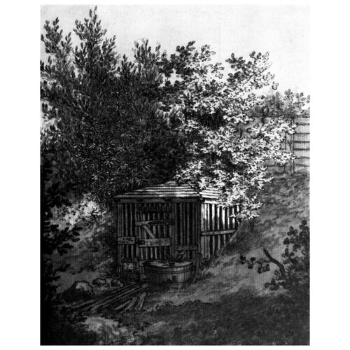 Репродукция на холсте Колодец в саду (Well in the Garden) Фридрих Каспар Давид 40см. x 51см.