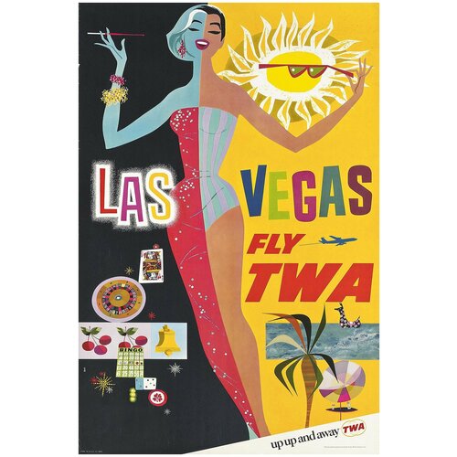 Постер / Плакат / Картина Афиша - Las Vegas 50х70 см в подарочном тубусе
