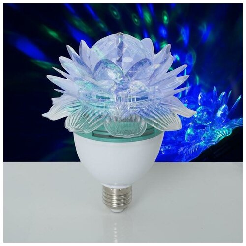 Luazon Lighting Световой прибор «Хрустальный цветок» 12.5 см, Е27, свечение RGB