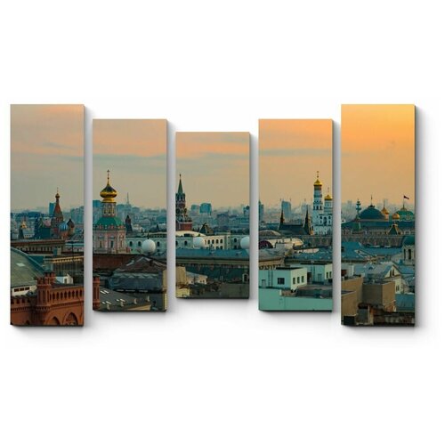 Модульная картина Закат над Москвой170x102