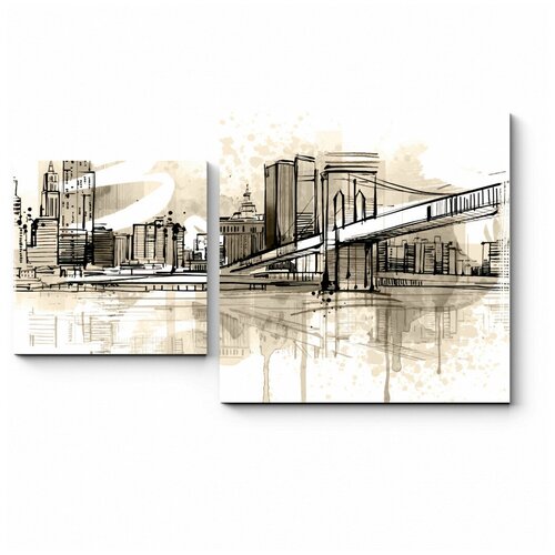 Модульная картина Винтажный мост 150x90