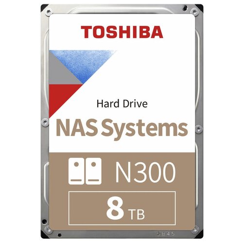 Жесткий диск Toshiba N300 HDWG480UZSVA, 8ТБ, HDD, SATA III, 3.5", BULK