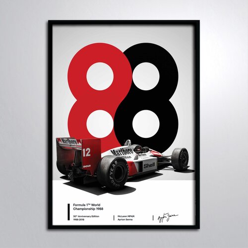 Постер в раме/Айртон Сенна F1 Ayrton Senna da Silva Болид
