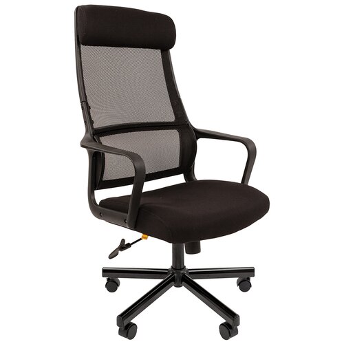 Компьютерное кресло Chairman 590 для руководителя, обивка: сетка/текстиль, цвет: черный