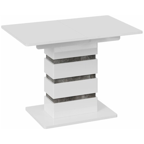 Кухонный стол ТриЯ Мадейра Тип 1 Белый глянец / Ателье темный