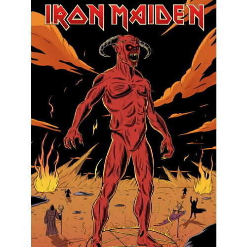 Плакат, постер на холсте Iron Maiden/Железная дева/музыкальные/поп исполнитель/артист/поп-звезда/группа. Размер 60 х 84 см