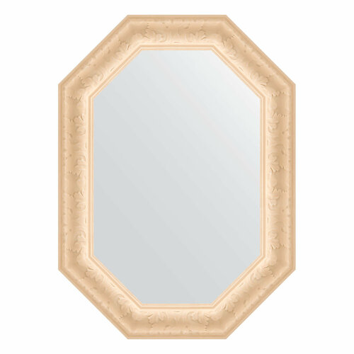 Зеркало настенное Polygon EVOFORM в багетной раме старый гипс, 55х75 см, для гостиной, прихожей, кабинета, спальни и ванной комнаты, BY 7141