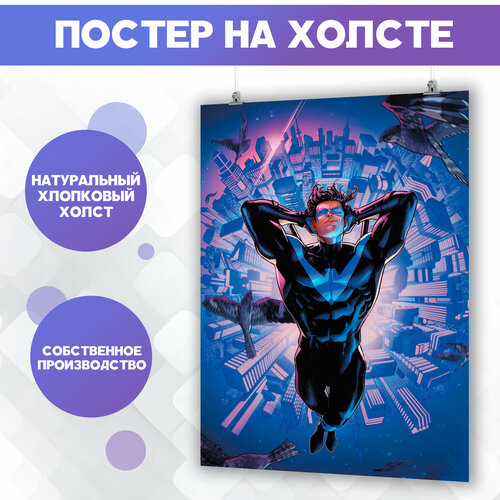 Постер супергерой Найтвинг Nightwing (14) 30х40 см