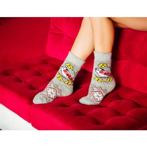 Носки Бабушкины носки, размер 35-37, серый, розовый, черный, желтый, красный