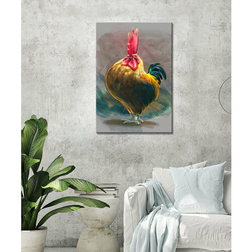 Картина - Курица, курицы, курочка, петух, петухи, красивые породы куриц, стилизация курица, рисунок курица, курица арт, петух арт (14) 20х30