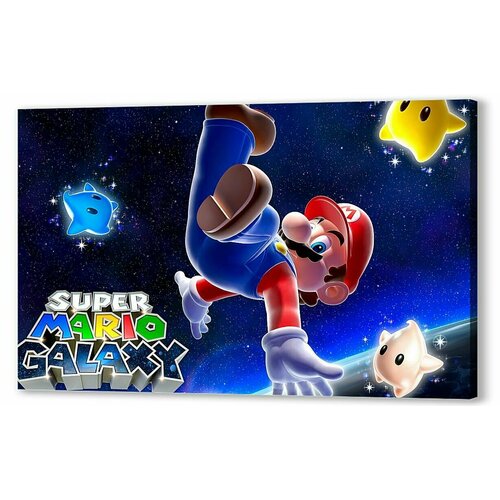 Плакат, постер на холсте Super Mario Galaxy. Размер 60 х 84 см