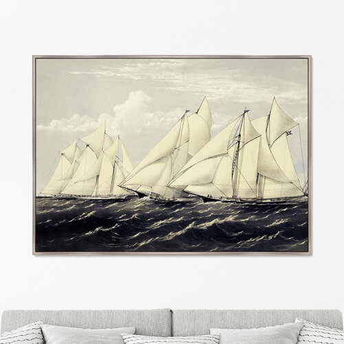 Репродукция картины на холсте Yachts on a summer cruise, 1871г. Размер картины: 75х105см