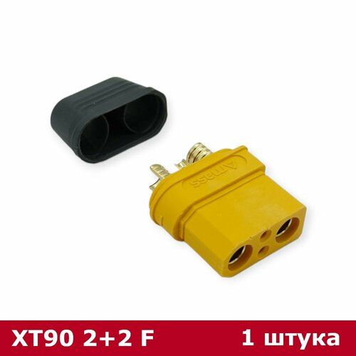 Разъем XT90 2+2 F, гнездо, на кабель, DC 500V, 90A