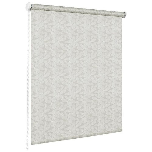 Рулонная штора Эскар миниролло Лиаф, 90х160 см, белый