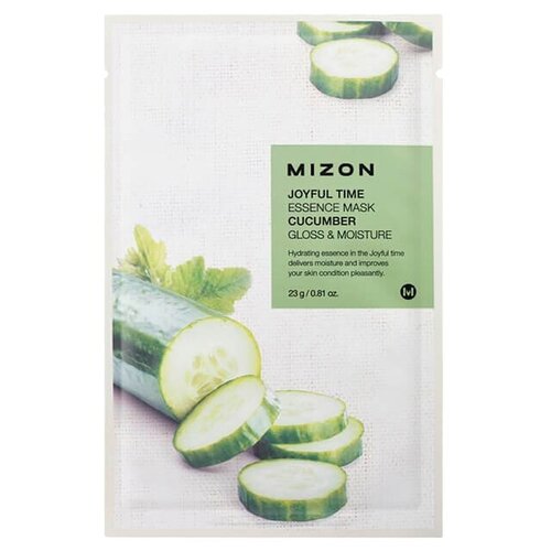Mizon Joyful Time Essence Mask Cucumber тканевая маска с экстрактом огурца, 23 г, 23 мл
