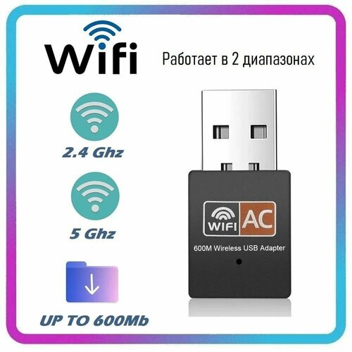 Wi-fi адаптер двухдиапазонный для ПК , 2.4 и 5 ггц 802.11b/n/g/ac, LW-43