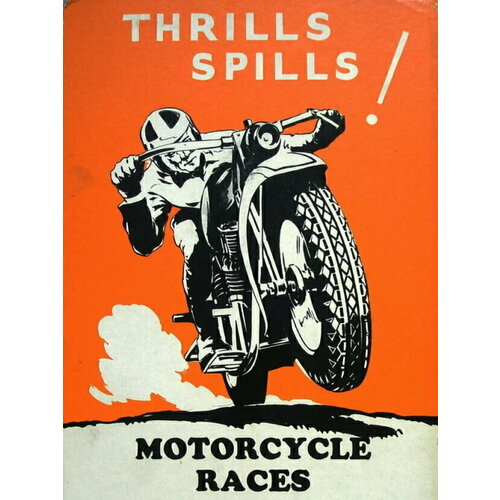 Плакат, постер на бумаге Motocycle Races/Гонки на мотоциклах/авто/автомобиль/машина. Размер 21 х 30 см