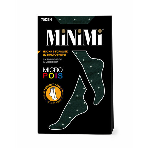 Носки MiNiMi, 70 den, размер 0 (UNI), черный, зеленый