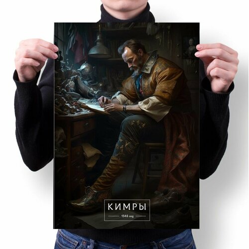 Плакат А4 Города России глазами нейросети - Кимры № 167