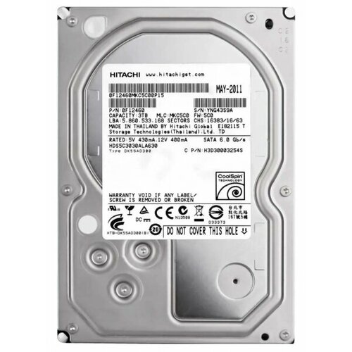 Жесткий диск Hitachi HDS5C3030ALA630 3Tb CoolSpin SATAIII 3.5" HDD