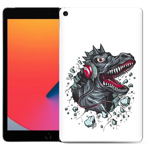 Чехол задняя-панель-накладка-бампер MyPads Нарисованный динозавр в наушниках для iPad mini 5 7.9 (2019)-A2133/A2124/A2126/A2125 противоударный