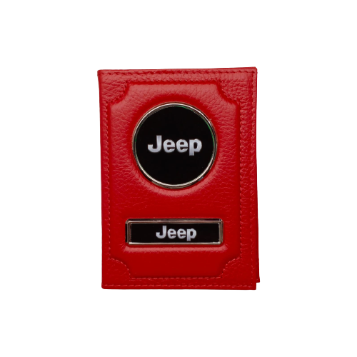 Обложка для автодокументов JEEP 1-6-1340-14, красный