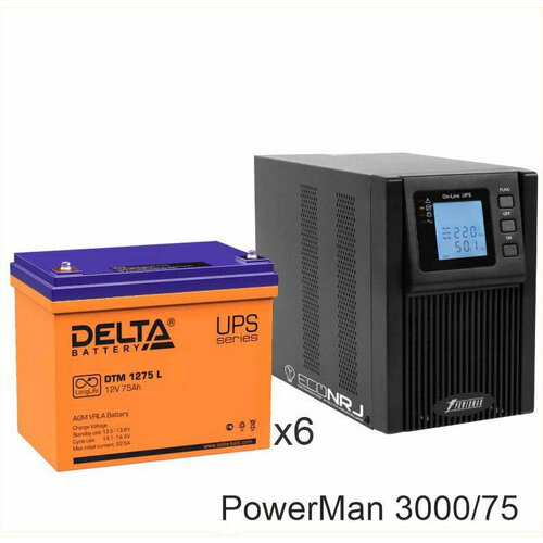 ИБП POWERMAN ONLINE 3000 Plus + Delta DTM 1275 L