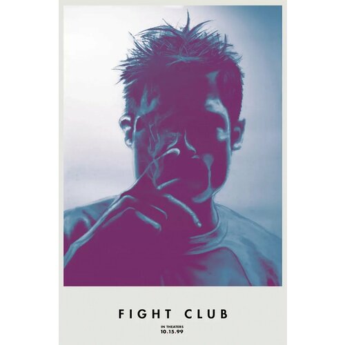 Плакат, постер Fight Club кино, 1999. Бойцовский клуб фильм на холсте, размер 30х42см