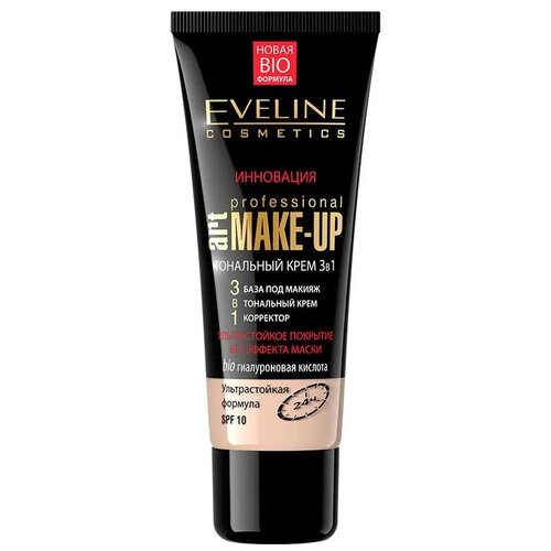 Eveline Cosmetics тональный крем Art Professional Make Up, SPF 10, 30 мл/30 г, оттенок: слоновая кость, 1 шт.