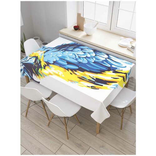Скатерть прямоугольная JoyArty на кухонный стол "Твой попугай" из оксфорда, 120x145 см
