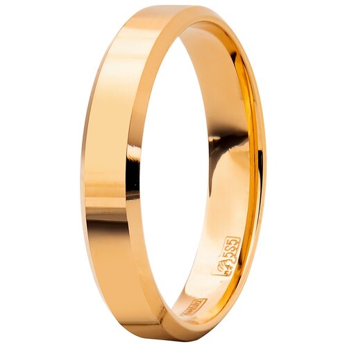Кольцо обручальное Юверос, красное золото, 585 проба, размер 16.5, белый