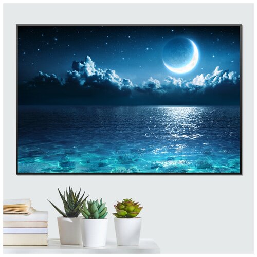 Постер Магическая Луна на Море 40х30 см в тубусе ПолиЦентр