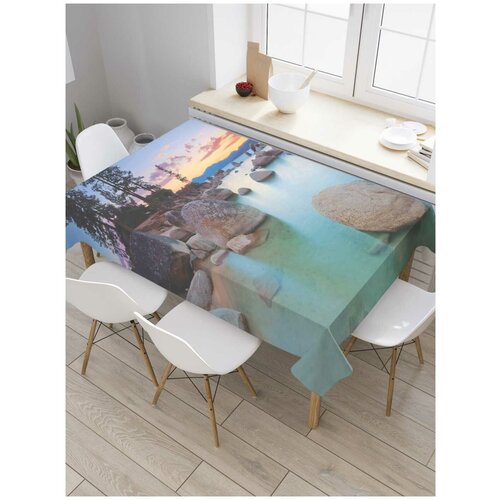 Скатерть прямоугольная JoyArty на кухонный стол "Камни прохлаждаются" из оксфорда, 180x145 см
