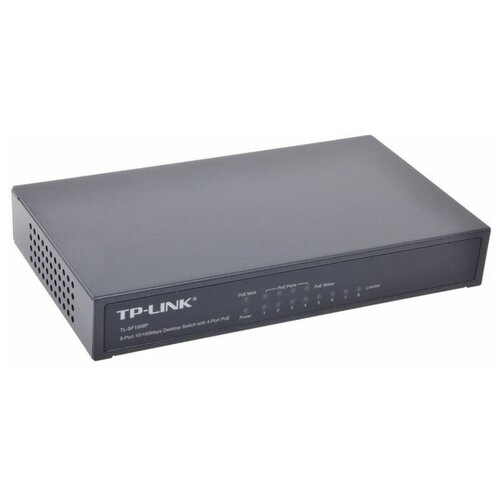 TP-LINK Коммутатор TP-Link TL-SF1008P неуправляемый настольный 8x10/100BASE-TX