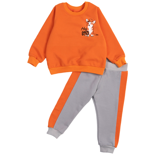 Комплект одежды Совенок Дона, размер 60-104, оранжевый, серый