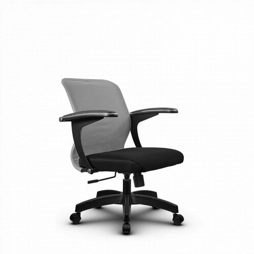 Компьютерное офисное кресло mетта SU-М-4/ подл. 160/осн. 001, Светло-серое/Черное