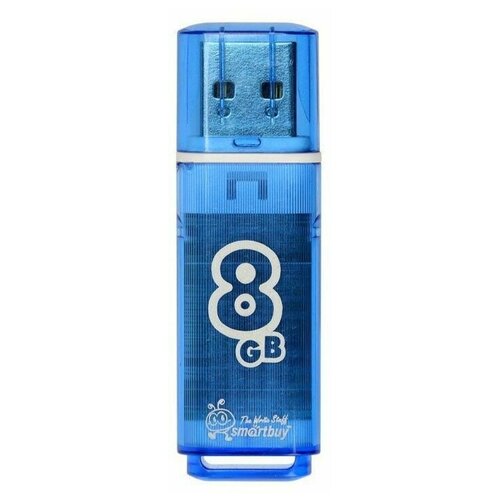 Флэш накопитель USB 8 Гб Smart Buy Glossy, голубой, 1 шт.