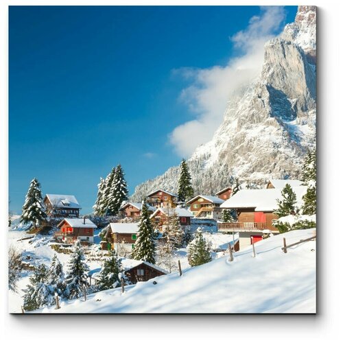 Модульная картина Зимняя Швейцария 20x20