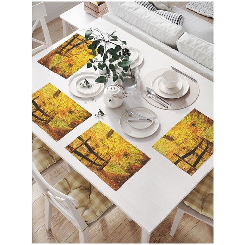 Комплект салфеток JoyArty "Осенняя дорожка" для сервировки стола (32х46 см, 4 шт.)