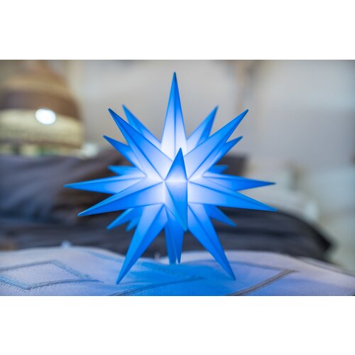 Декоративный светильник Гернгутская звезда (13см), синяя, светодиодная