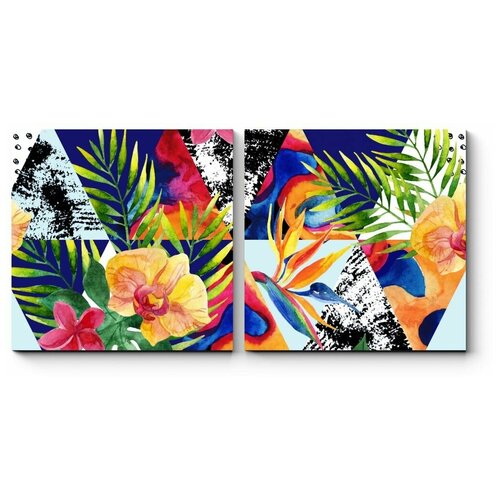 Модульная картина Цветущие тропики 80x40
