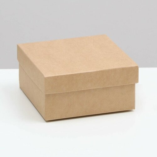 Коробка складная, крышка-дно, крафт, 10 х 10 х 5 см (5 шт)