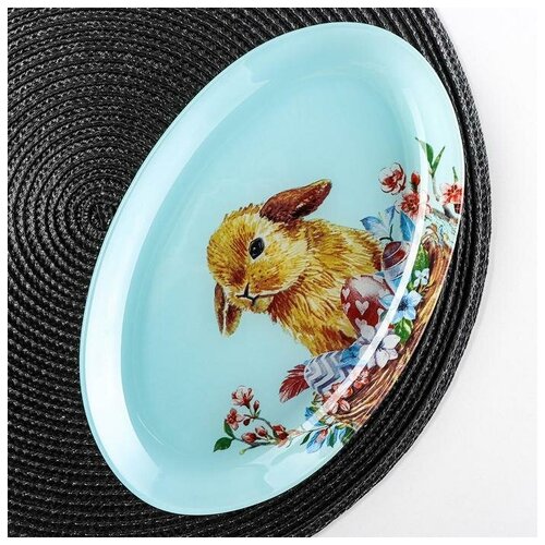 Блюдо овальное Доляна «Кролик», 24,5×15×2 см